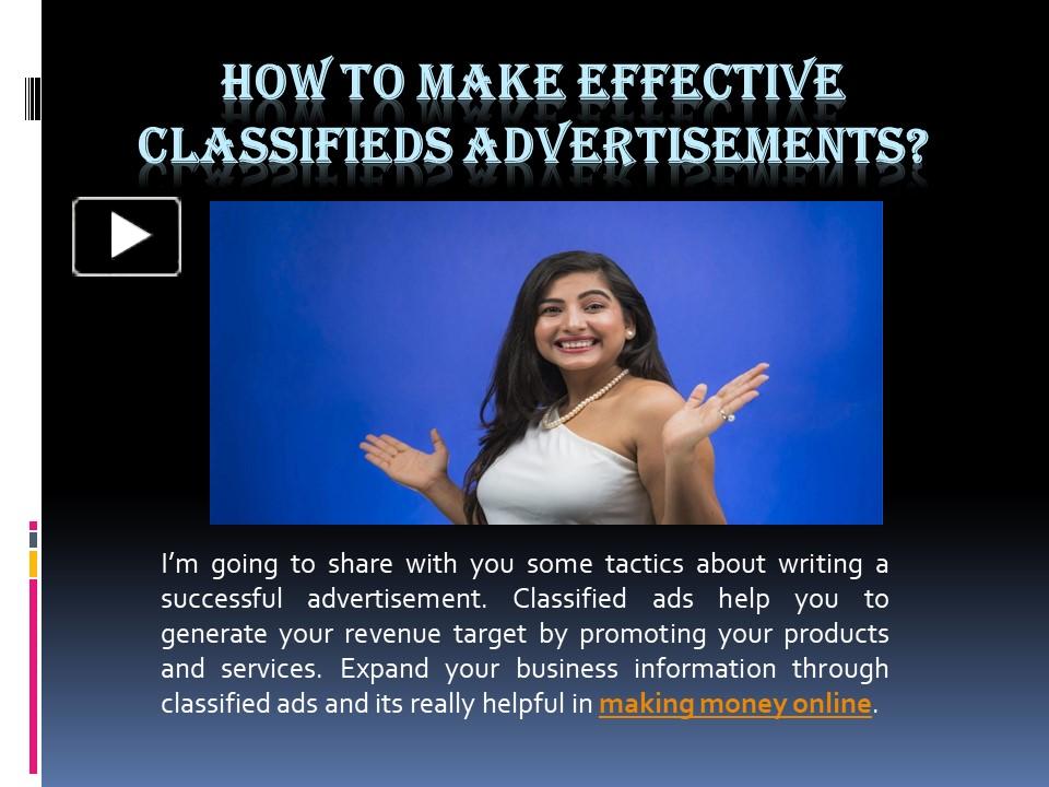 PPT – How to make effective classified advertisements? PowerPoint ...
