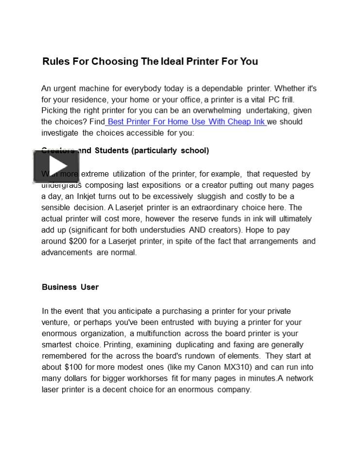 PPT – Best Printer For Home Use With Cheap Ink PowerPoint presentation ...