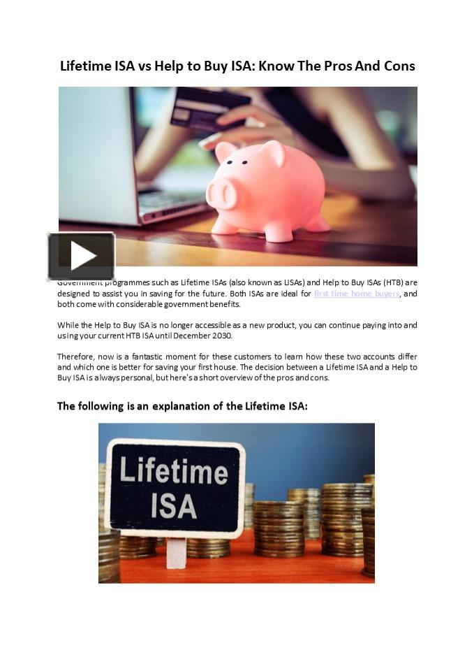 PPT – Lifetime ISA vs Help to Buy ISA - Know The Pros And Cons ...