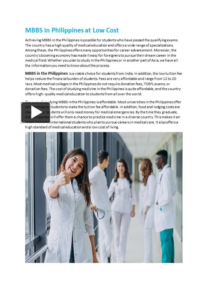 Best MBBS Program in the Philippines (1) presentation | free to download