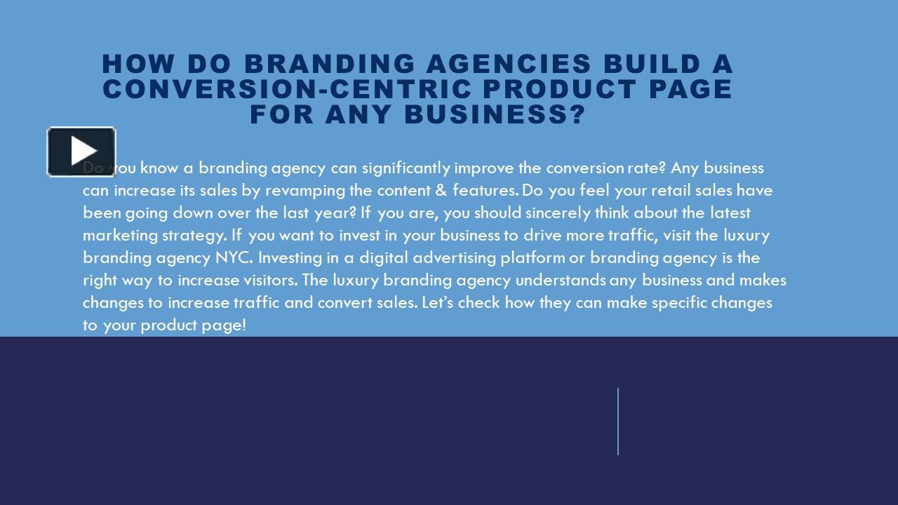How do branding agencies build a conversion-centric product page for ...