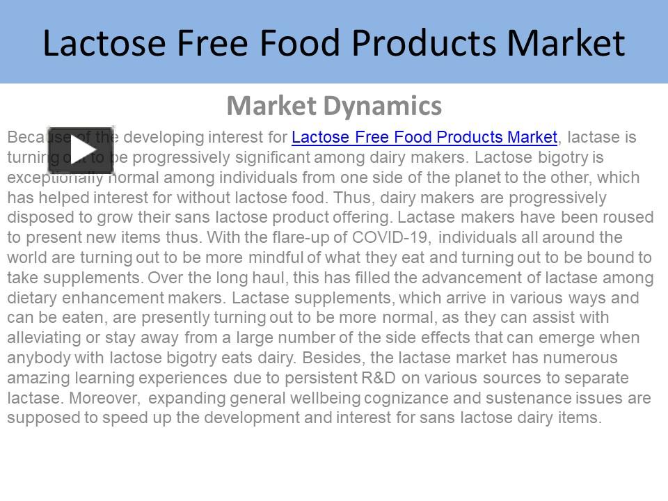 PPT – Lactose Free Food Products Market PowerPoint presentation | free ...