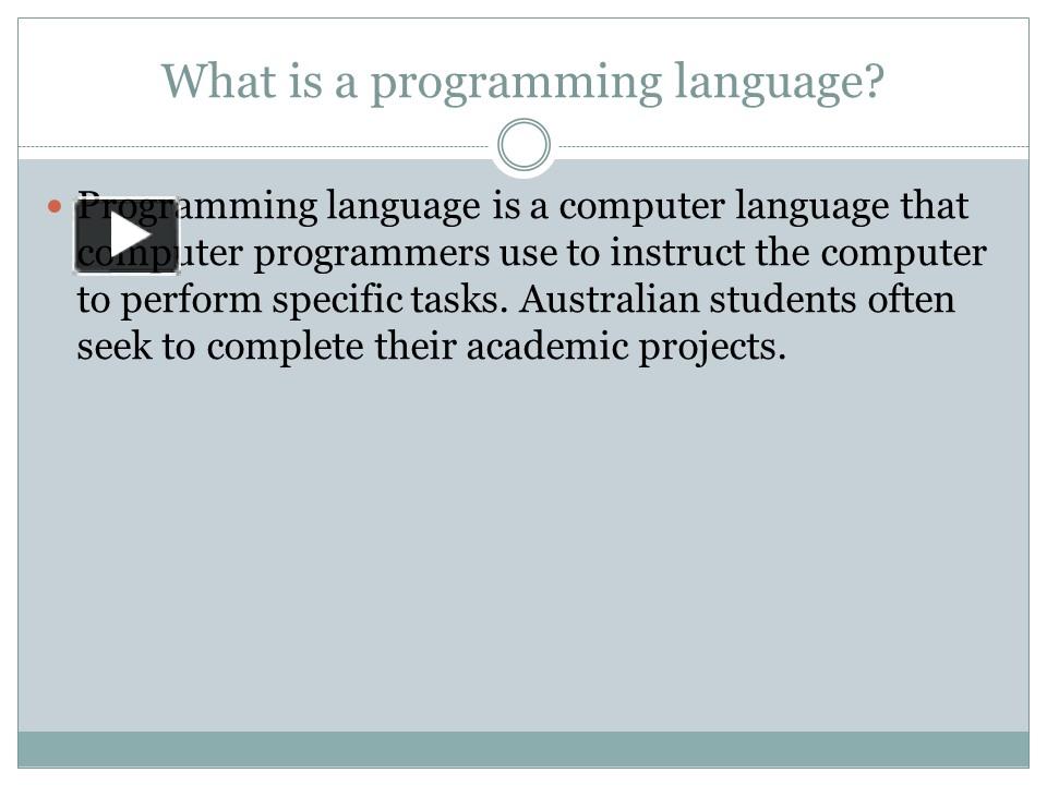 PPT – What is a programming language? PowerPoint presentation | free to ...