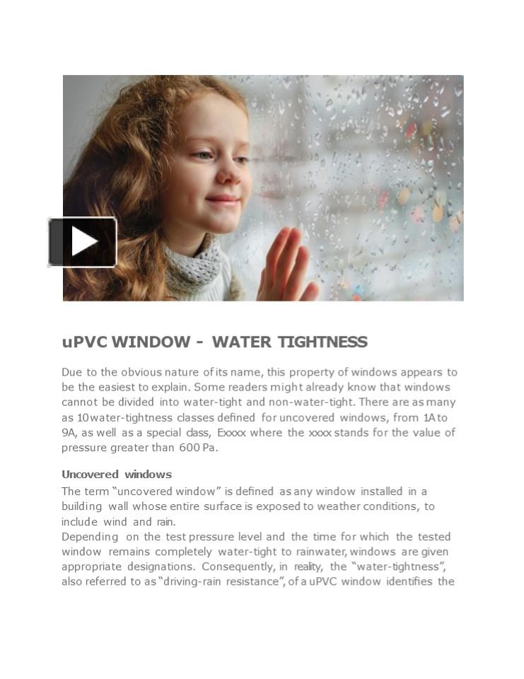 PPT – uPVC WINDOW - WATER TIGHTNESS PowerPoint presentation | free to ...