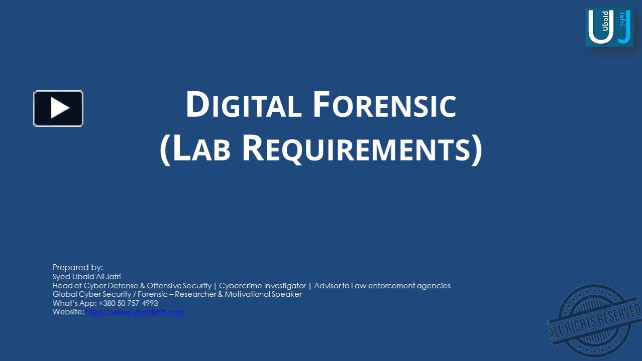 Digital Forensic Lab Setup presentation | free to view