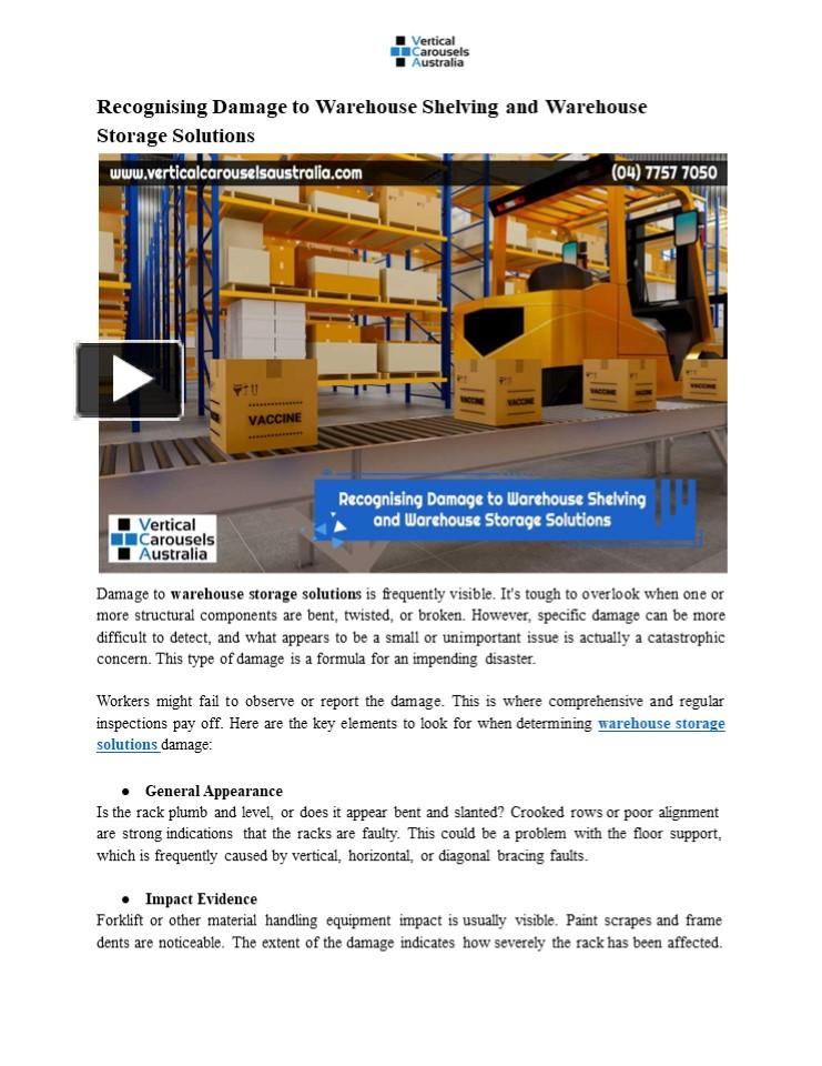 PPT – Recognising Damage to Warehouse Shelving and Storage Solutions ...