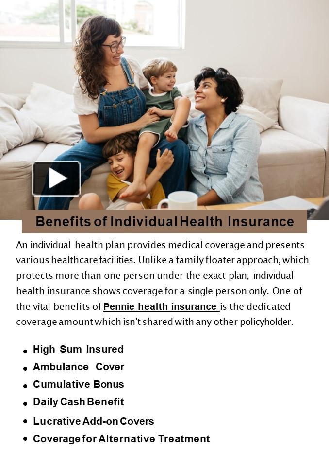 Benefits of Individual Health Insurance presentation | free to download