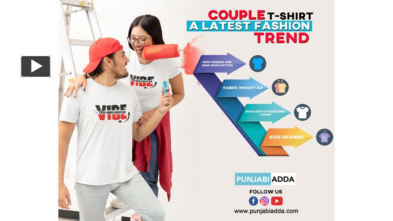 Trendy Matching Couple T Shirt – Vibe Teri Meri Mildi Aa – Punjabi Adda ...