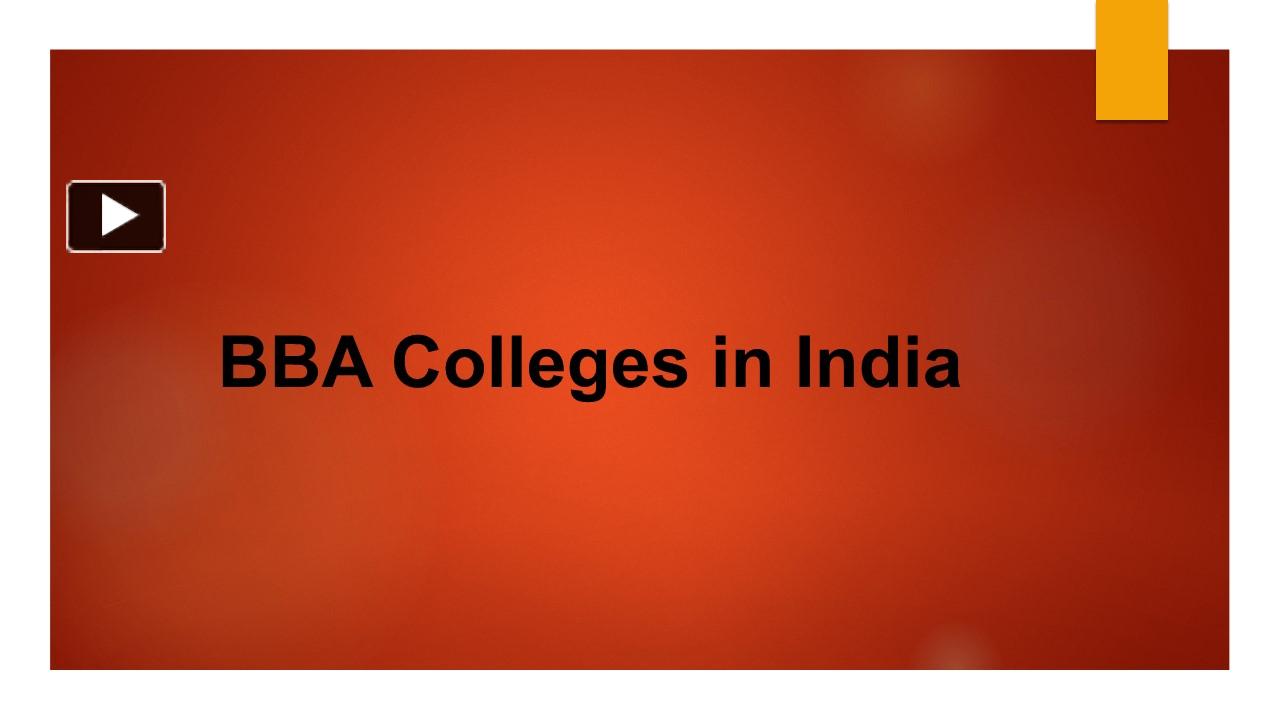 BBA Colleges in India - MIT ACSC presentation | free to download