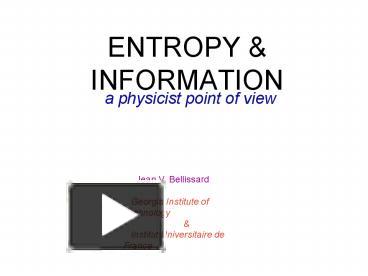 PPT – ENTROPY PowerPoint presentation | free to view - id: 9542b-YjNlO