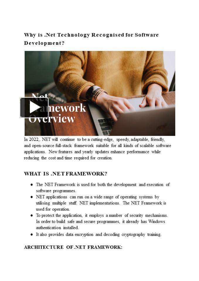 PPT – Why is .Net Technology Recognised for Software Development ...