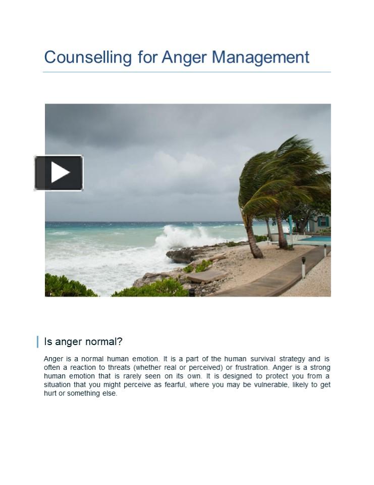 PPT – Counselling for Anger Management PowerPoint presentation | free ...