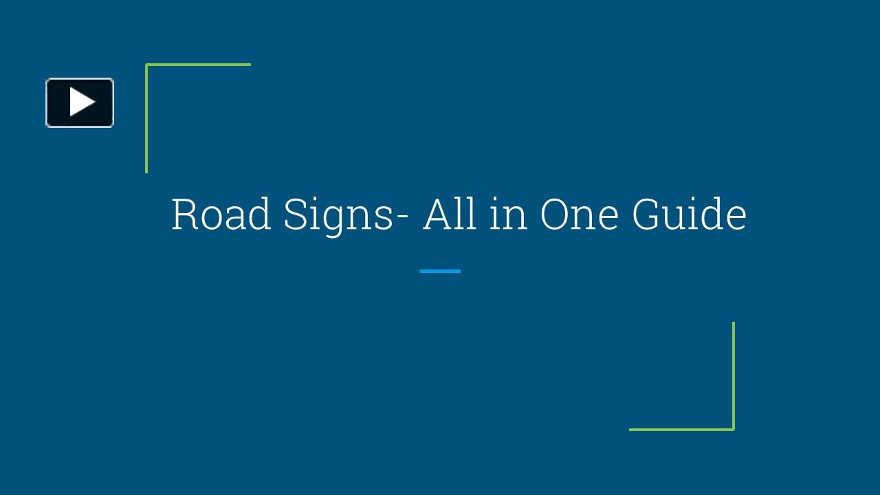 PPT – Road Signs- All in One Guide (1) PowerPoint presentation | free ...
