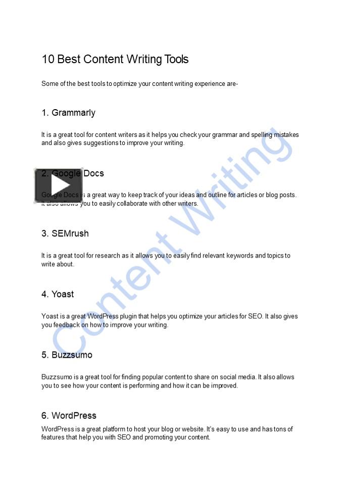 10 Best content writing tools for content writers presentation | free ...