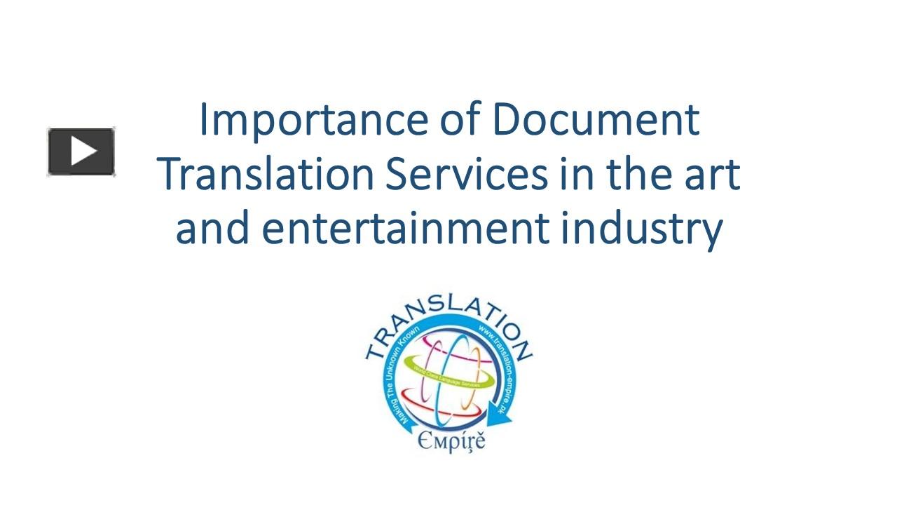 PPT – Importance of Document Translation Services in the art and ...