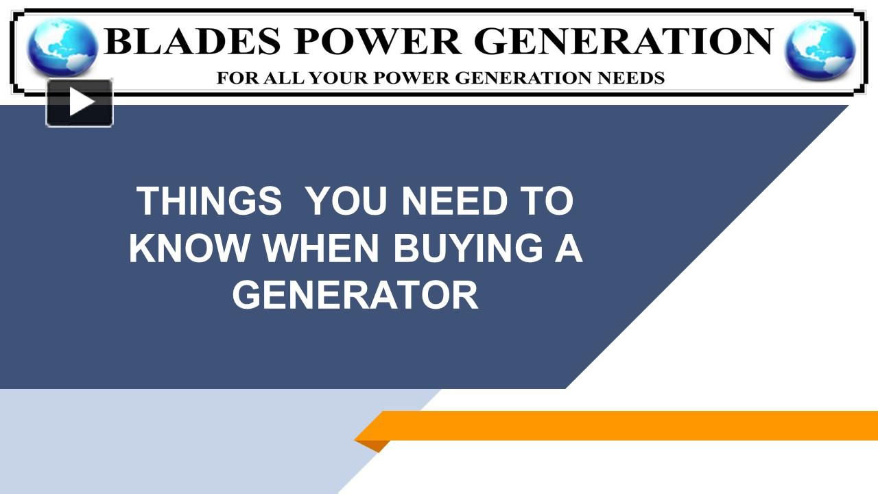 THINGS YOU NEED TO KNOW WHEN BUYING A GENERATOR presentation | free to ...