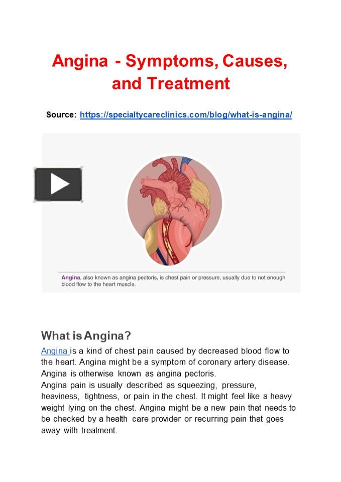 PPT – Angina - Symptoms, Causes, and Treatment PowerPoint presentation ...