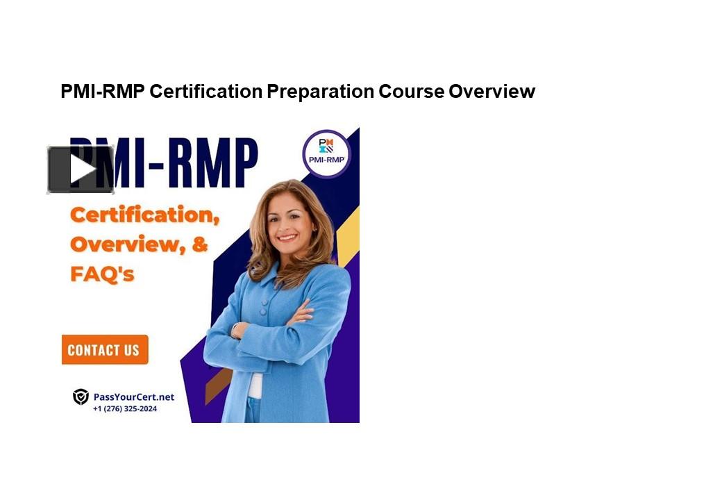 PMI-RMP Certification Preparation Course Overview presentation | free ...