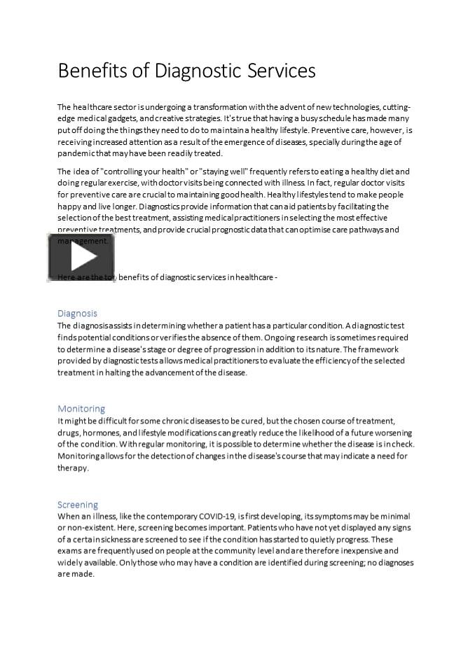 PPT – Benefits of diagnostics centres PowerPoint presentation | free to ...