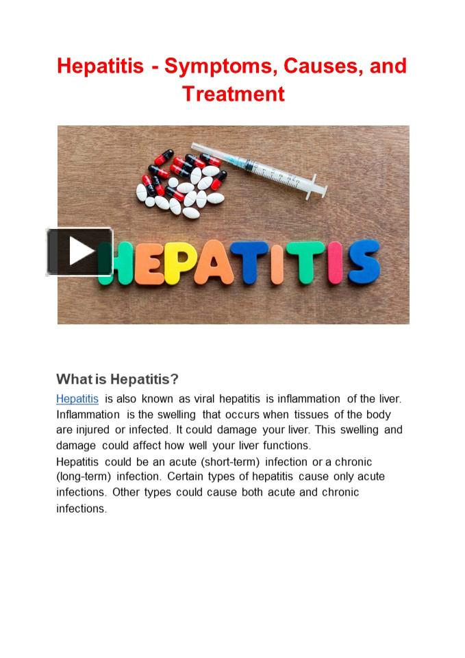 Hepatitis - Symptoms, Causes, and Treatment presentation | free to download