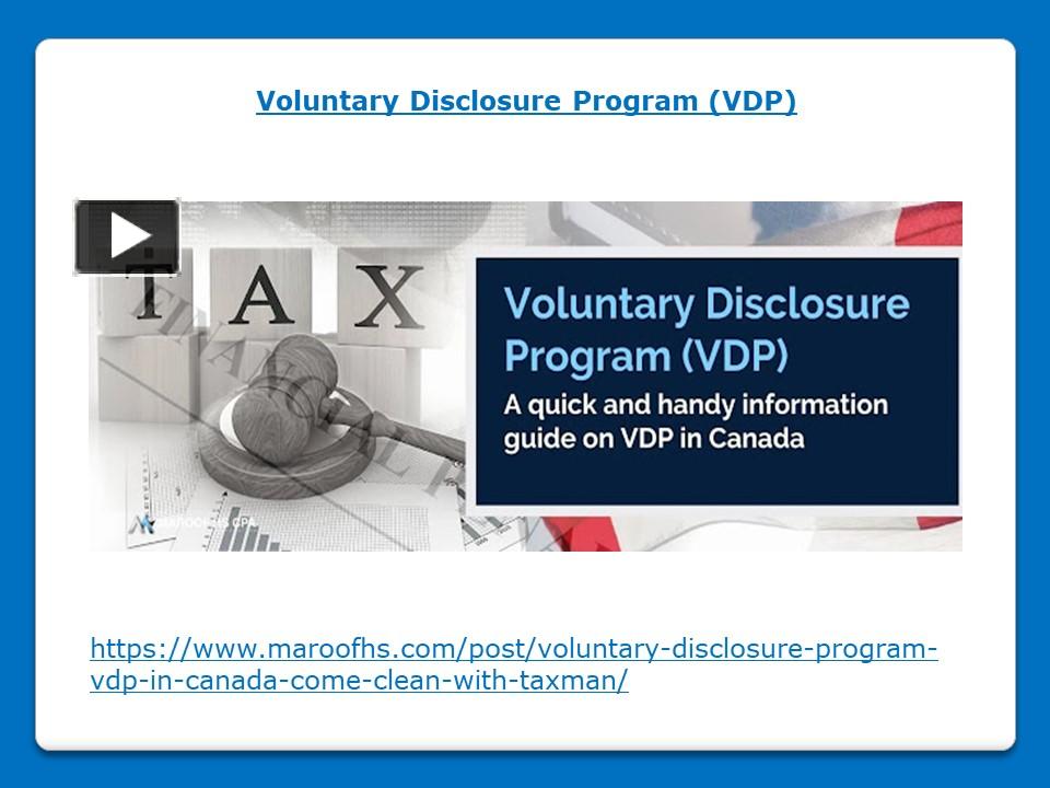 PPT – Voluntary Disclosure Program (VDP) PowerPoint presentation | free ...