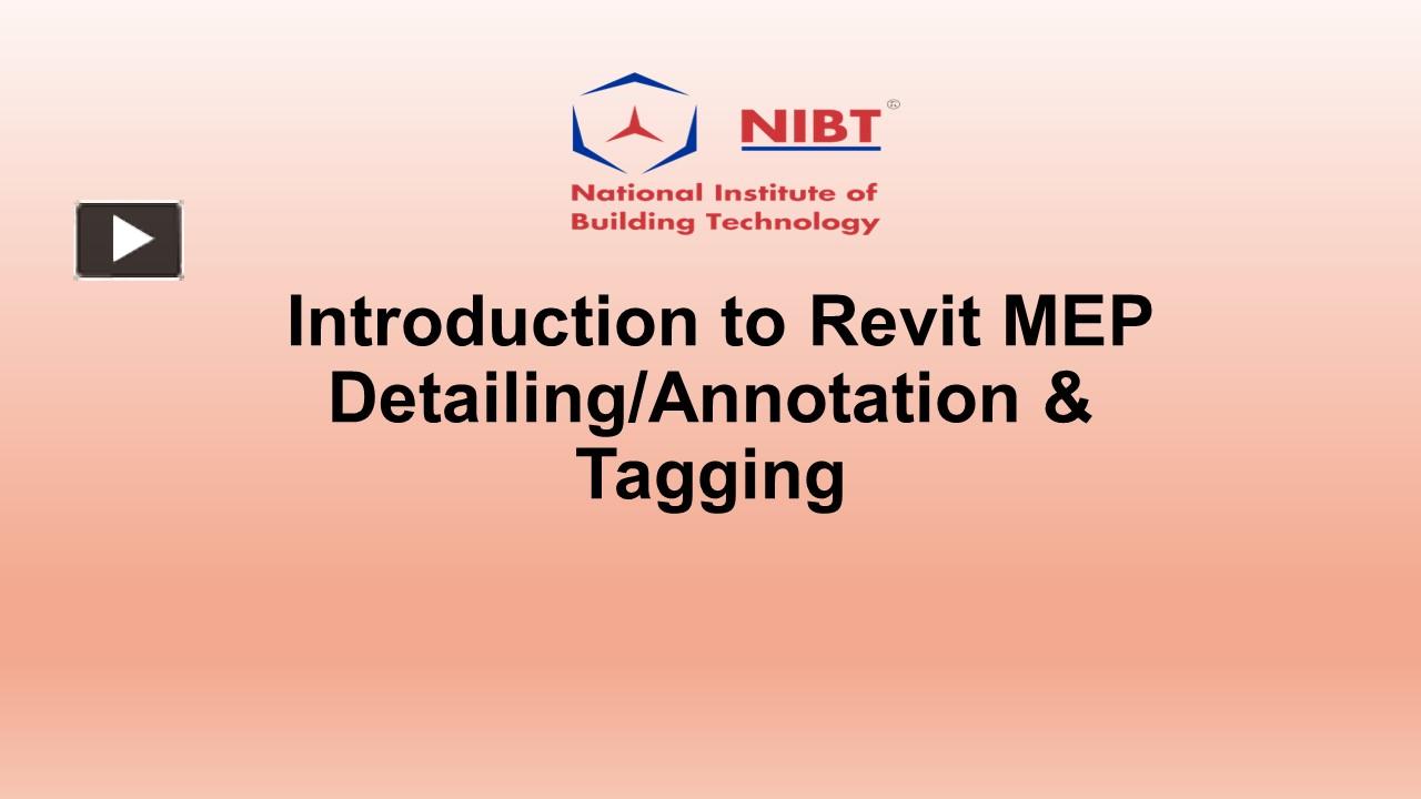 Introduction to Revit MEP Detailing/Annotation & Tagging presentation ...