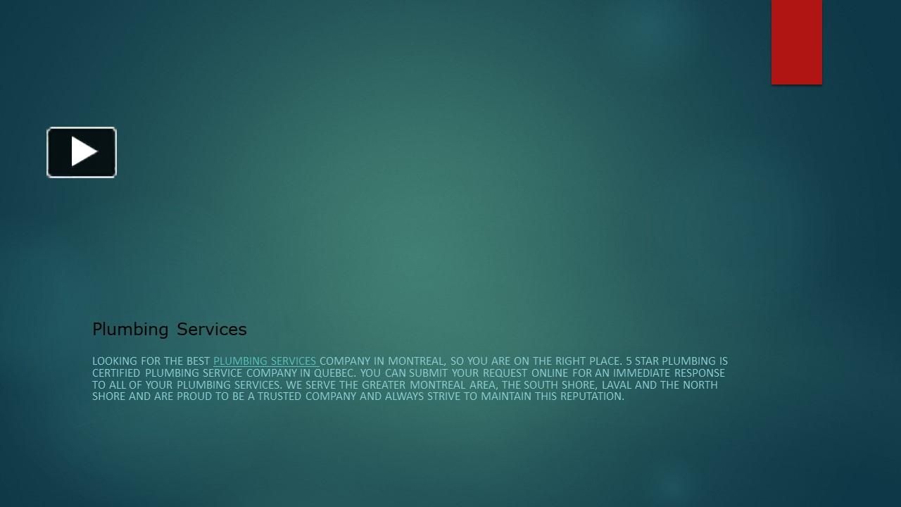 PPT – Plumbing Services PowerPoint presentation | free to download - id ...