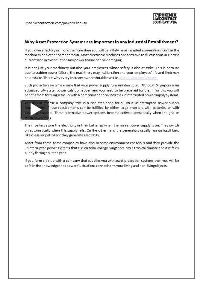 Why Asset Protection Systems are important in any Industrial ...