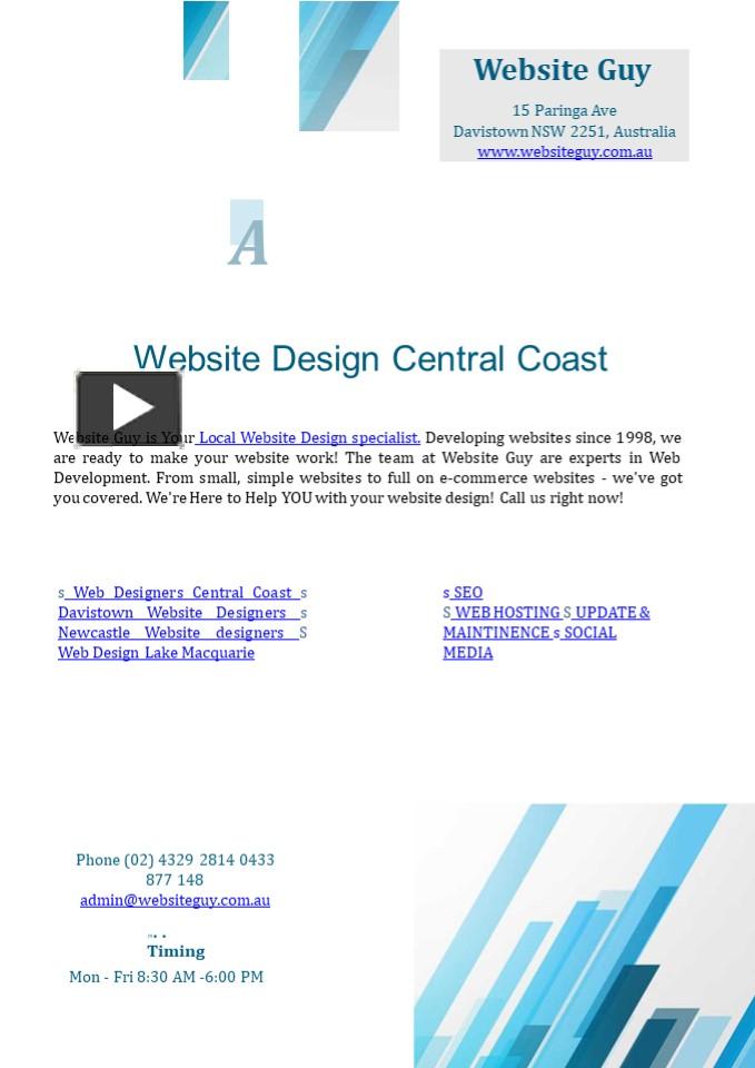 Website Guy - Web Design Central Coast presentation | free to download