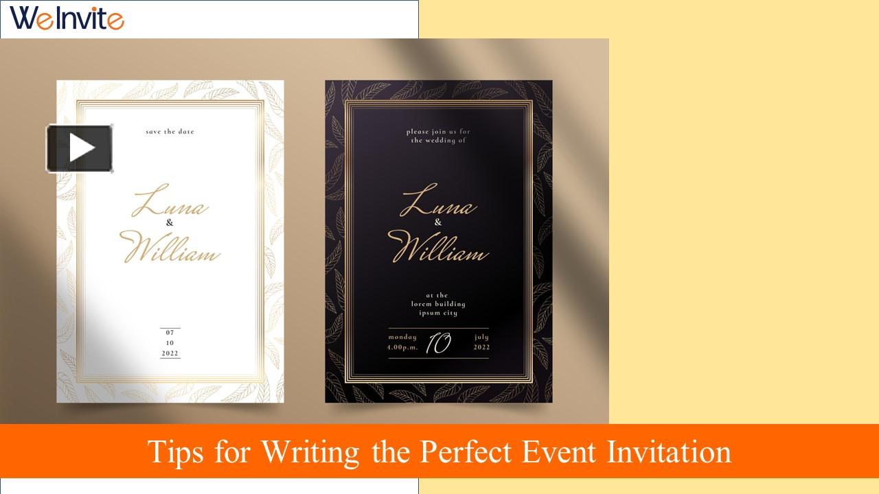 PPT – How to Write Event Invitations PowerPoint presentation | free to ...
