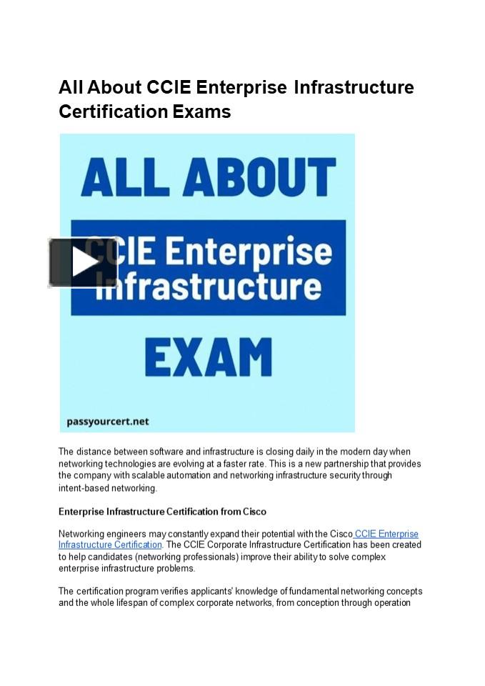 All About CCIE Enterprise Infrastructure Certification Exams ...