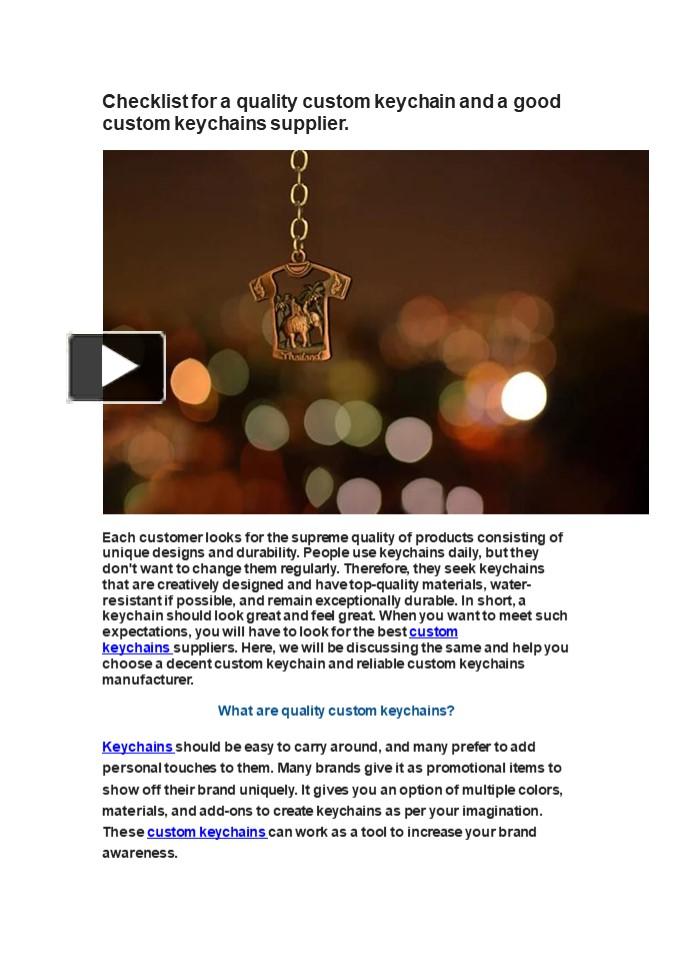 Checklist for a quality custom keychain and a good custom keychains ...