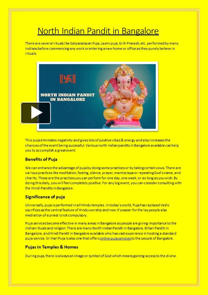PPT – North Indian Pandit in Bangalore PowerPoint presentation | free ...