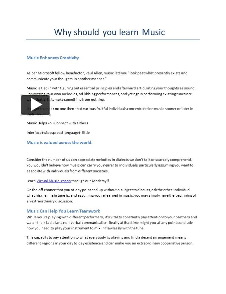 PPT – Why should you learn music!! PowerPoint presentation | free to ...