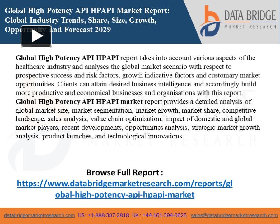 PPT – Global High Potency API HPAPI Market PowerPoint presentation ...