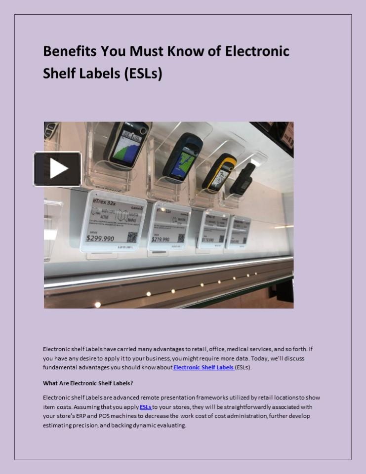 Benefits You Must Know of Electronic Shelf Labels (ESLs) presentation ...