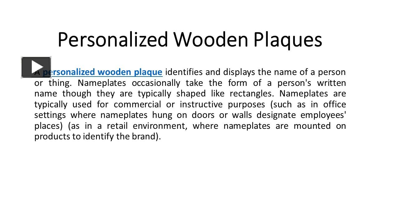 personalised wooden plaques presentation | free to download