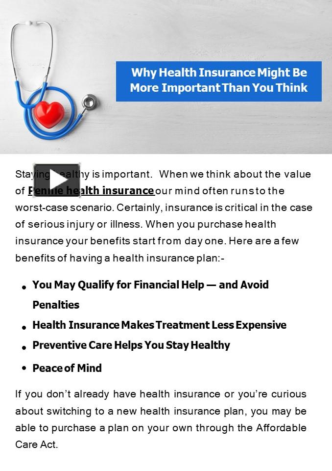 PPT – Why Health Insurance Might Be More Important Than You Think ...