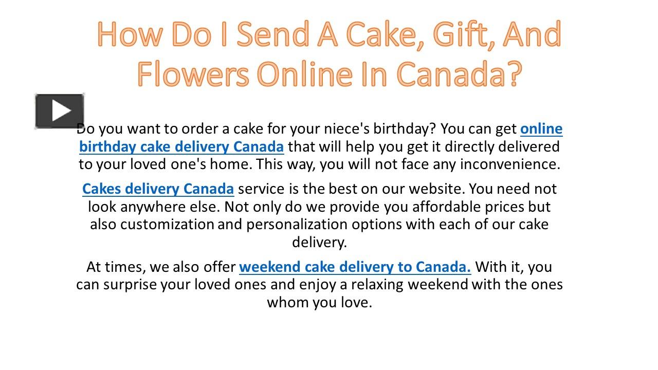 PPT – How Do I Send a Cake, Gift, And Flowers Online in Canada ...