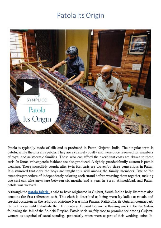 Patola Its Origin presentation | free to download