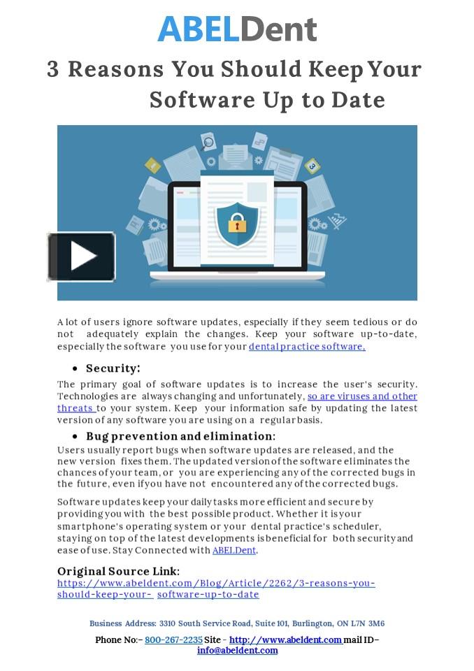PPT – 3 Reasons You Should Keep Your Software Up to Date - ABELDent ...