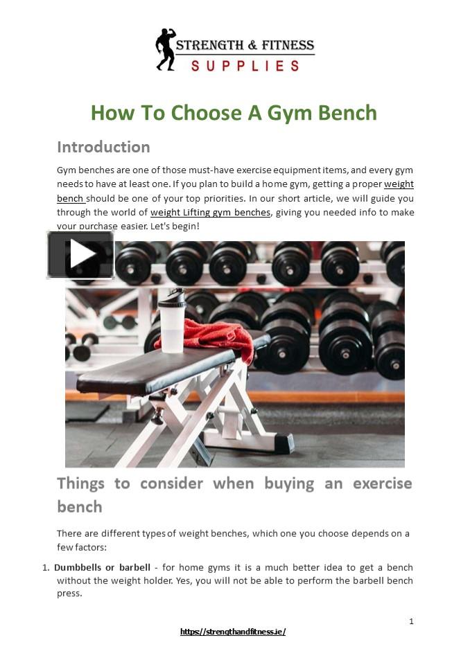 PPT – How To Choose A Gym Bench? PowerPoint presentation | free to ...