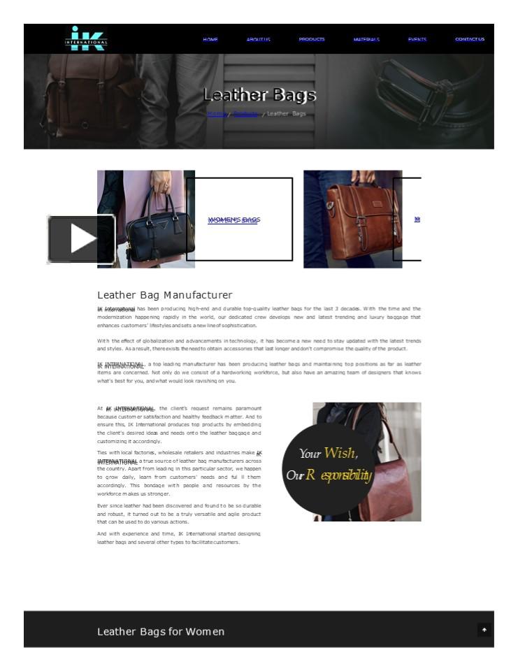 Leather Bags Manufacturer presentation | free to download