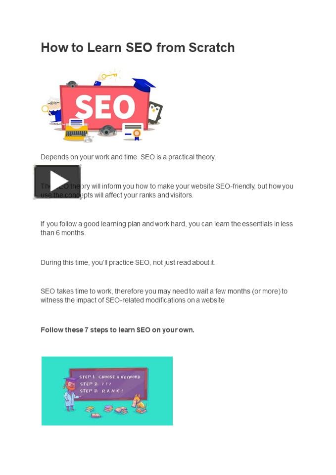 PPT – HOW TO LEARN SEO FROM SCRATCH PowerPoint presentation | free to ...