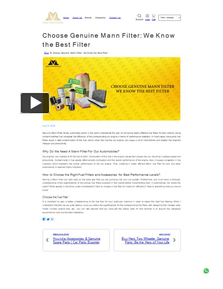 PPT – Choose Genuine Mann Filter: We Know the Best Filter PowerPoint ...