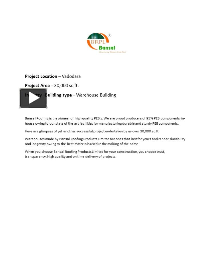 Warehouse Building - Pre Engineered Building Structure Supplier in ...