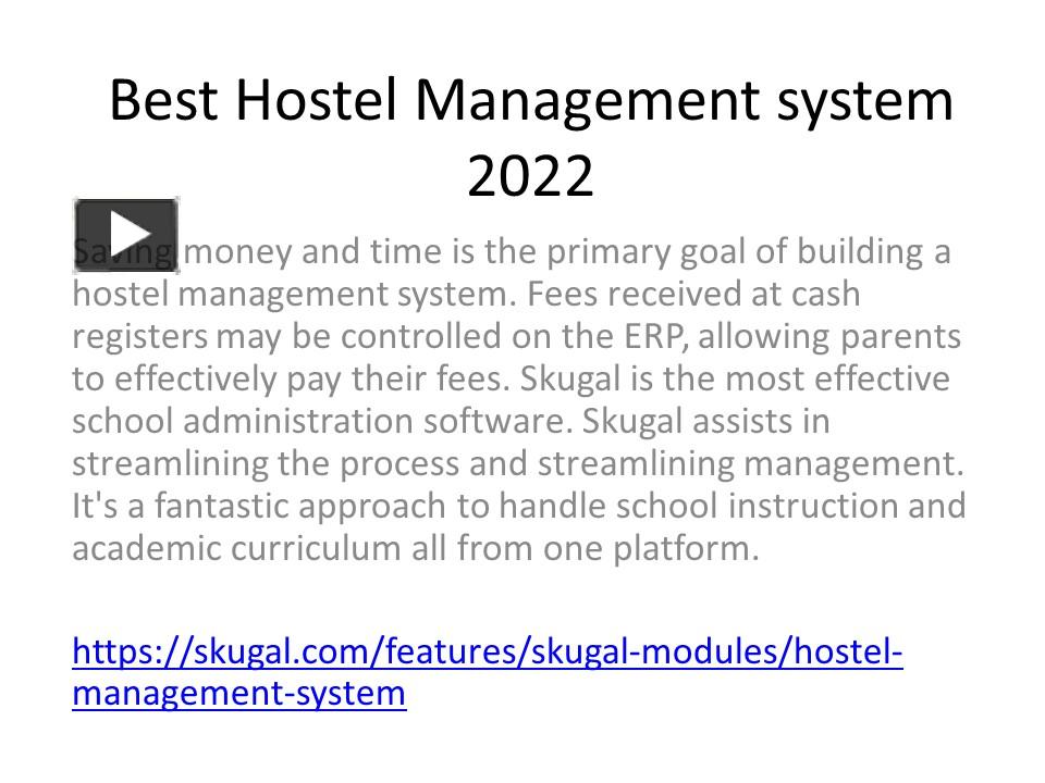 Best Hostel Management system 2022 presentation | free to download