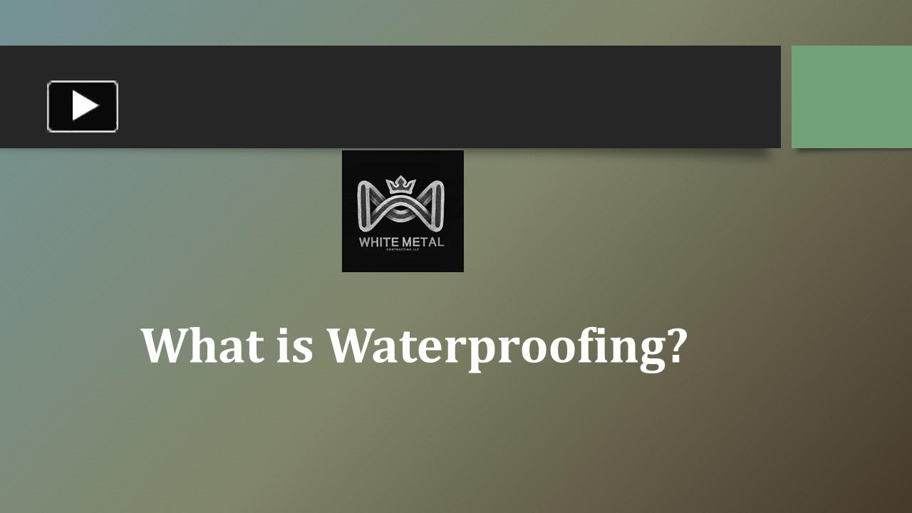 What is Waterproofing? presentation | free to download