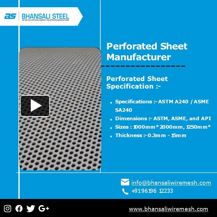 Perforated Sheet | Round perforated sheet | Perforated Pipe | Bhansali ...