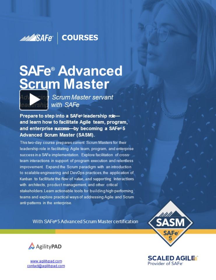 SAFe® Advanced Scrum Master presentation | free to download